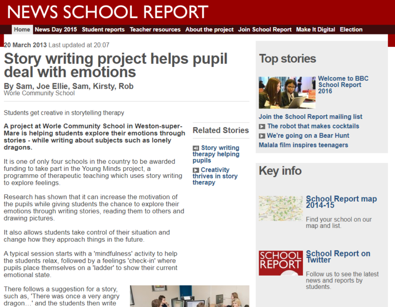 BBC coverage of Therapeutic Storywriting | Centre for Therapeutic ...